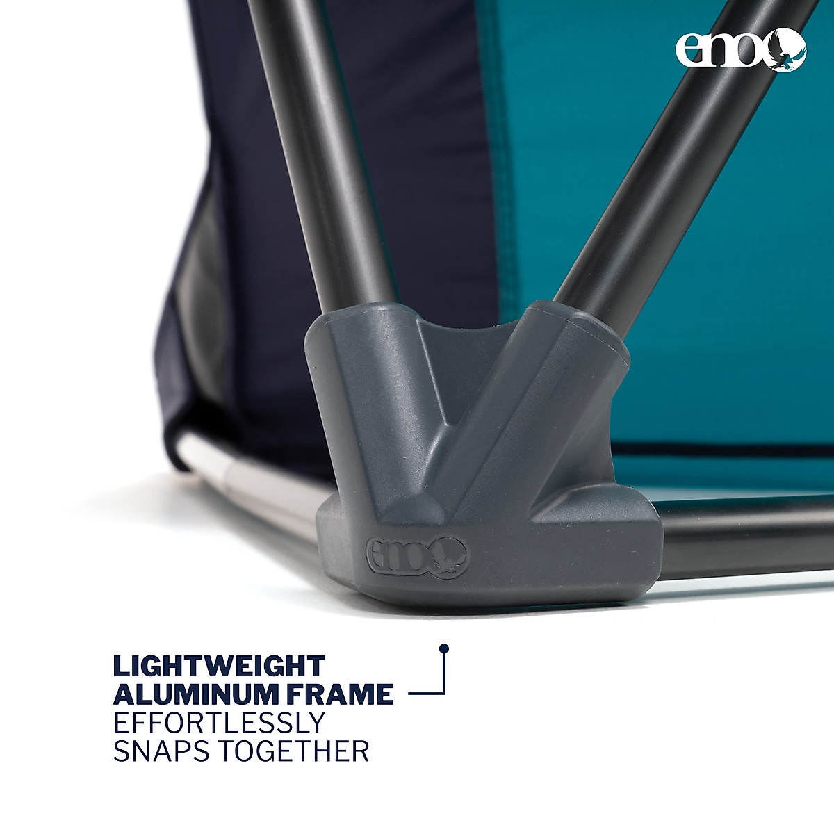 ENO Lounger GL Chair - Portable Camping Chair with Lightweight Frame & Comfortable Chair Cushions - Lounge Chair for Hiking, Camping, or The Beach - Navy/Seafoam