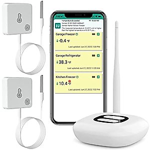 MOCREO ST5 WiFi Thermometer Freezer Alarm, Email Alert, App Notification, Data Logging Export, No Subscription Fee, Remote Wireless Temperature Sensor for Refrigerator, Freezer, Hot Tub (2 Pack)