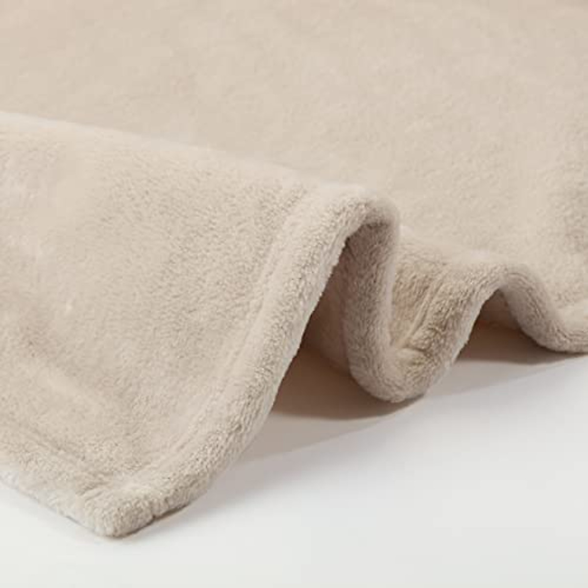 SERTA Cozy Plush Thick Fuzzy Super Soft Lightweight Throw Blanket for Bed, Couch, or Travel, Twin (60 in x 80 in), Taupe