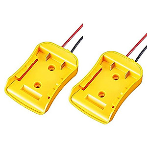 2 Packs Upgrade for DeWALT Battery Adapter Power Source Mount for Dewalt 20V Battery Adaptor Dock with Wires Battery Converter Connector DIY Power Wheel Adapter Truck Robotics Toys