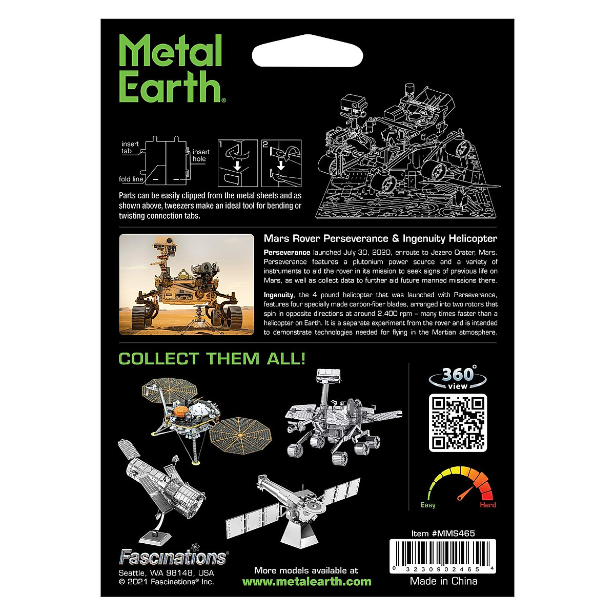 Metal Earth Mars Rover Perseverance & Ingenuity Helicopter 3D Metal Model Kit Fascinations