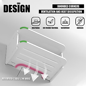 Projector Mount Shelf, Projector Wall Mount Shelf 2 Layers Wall Mount Floating Shelves Wall Hanging Shelf for Router Projector Camera TV Accessories 2 Installation Methods Ventilation Design