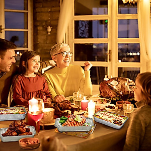 40 PCS Thanksgiving Leftover Containers with Lids,8 Designs Thanksgiving Aluminum To Go Containers Disposable Food Storage Pans for Thanksgiving Hosting & Cookie Exchange Thanksgiving Party Supplies