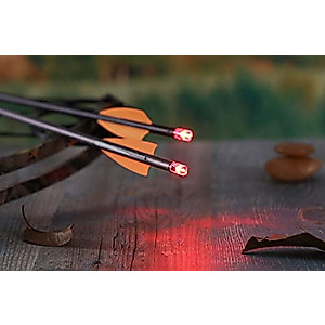 DEEPOWER Lighted Nocks for Crossbow Bolts 6-Pack Arrow Nocks for .300"/7.62mm Inside Diameter with ON/Off Switch Archery Nocks for Archery Hunting (Red)