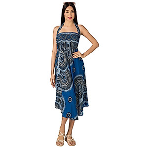 Joob Joob Long Boho Skirts for Women - Bohemian Hippie Maxi Summer Skirt Blue