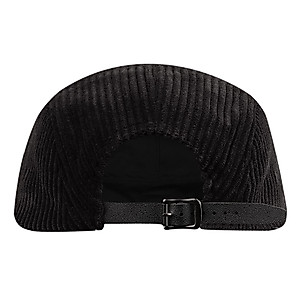 Clakllie Corduroy Baseball Cap Snapback 5 Panel Hat Solid Colors Trucker Dad Hat Stylish Biker Board Caps Sun Hat,Balck