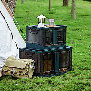 Kitchen Organization - Collapsible Food Storage Containers, Plastic Under Sink Organizers and Storage, 8.4 Gal Spice Organizer, Stackable Kitchen Sink Organizer, Stackable Storage Bins with Wheels