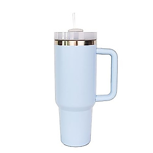 PureElement 40 oz Adventure Quencher Tumbler H2.0 with Handle and Straw | New Easy Grip | Double Wall Stainless Steel Insulated Design | Resistant and Durable | Dupe Mug Cup (Chambray)