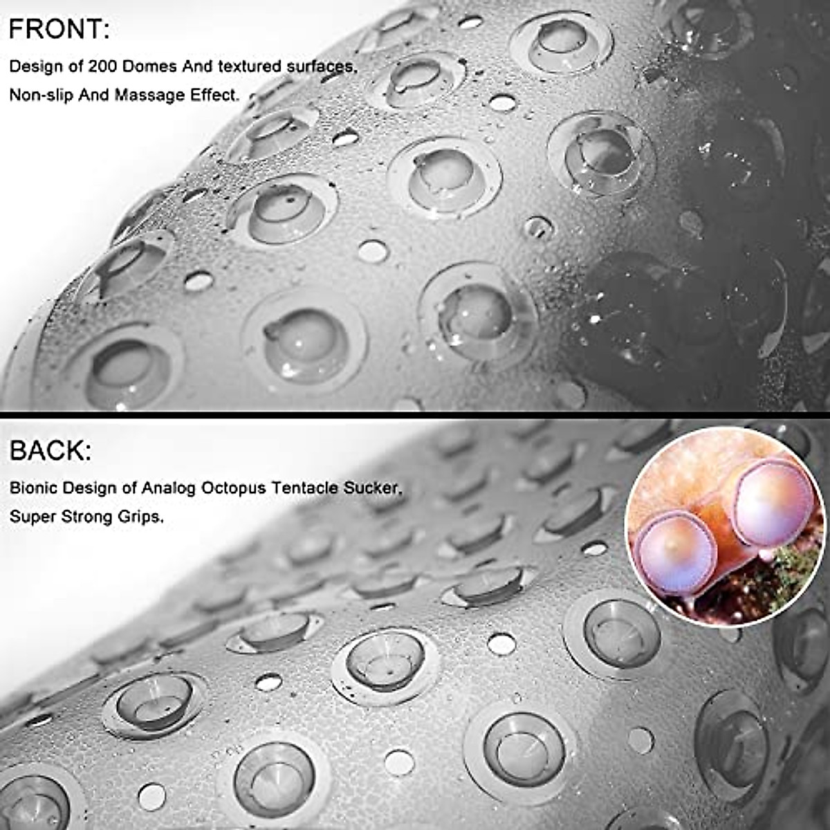 TEESHLY Bathtub Mats for Shower Tub Extra Long Non-Slip Bath Mat, 39 x 16 Inch Shower Mat with Drain Holes and Suction Cups, Bath Tub Mat for Bathroom with Machine Washable (Clear Grey)