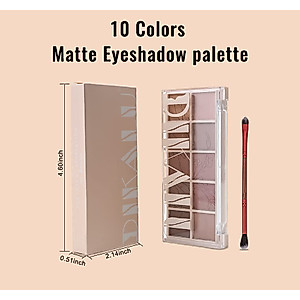 Erinde 10 Colors Eyeshadow Palette Makeup - Matte Shimmer Glitter Eye Shadow, Ultra-Blendable, High Pigmented, Naturing-Looking, Neutral Nude Eyeshadow Palette with Professional Brush, Plant Rhythm