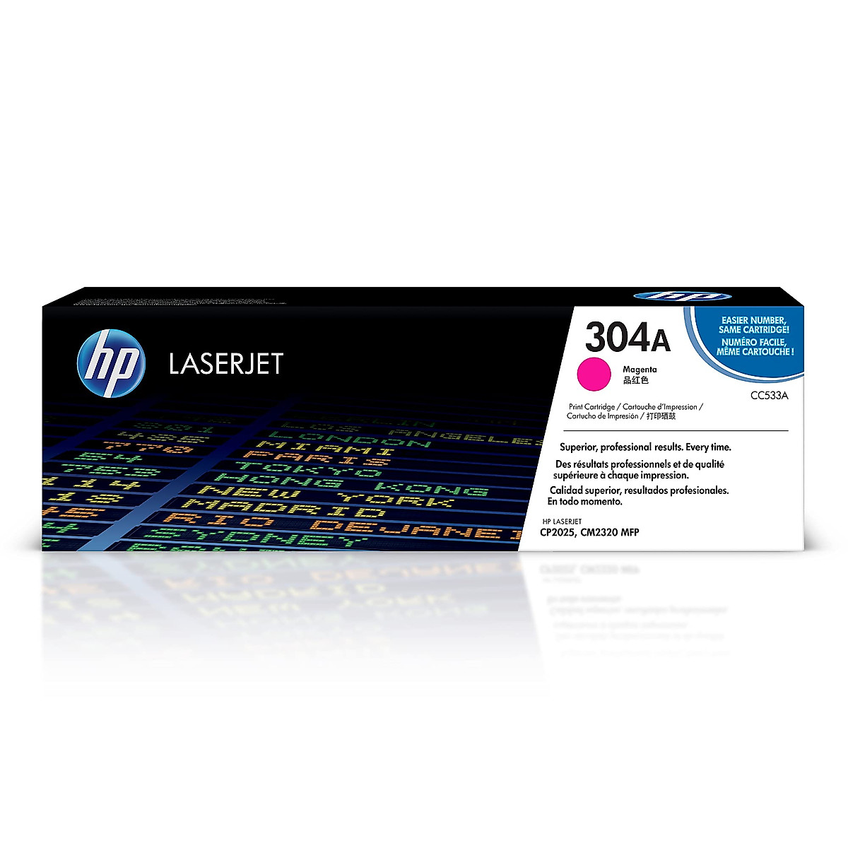Original HP 304A Magenta Toner Cartridge | Works with HP Color LaserJet CM2320 MFP, HP Color LaserJet CP2025 Series | CC533A