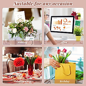 60 Pcs Metal Wire Floral Place Card Holder 11.81 inches Round Gold Photo Clip Floral Card Holder Picks Flower Ring Loop Card Holder for Wedding Party Birthday Office ​Cake Party Favor