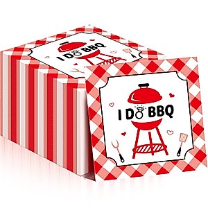100 Pieces I Do BBQ Napkins I Do BBQ Decorations Red Checkered Napkins Red Gingham Napkins Red I Do BBQ Disposable Paper for Engagement Wedding Bridal Shower, Bachelorette Party Supplies,5 x 5 Inches