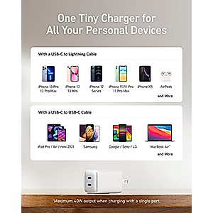 Anker USB C Charger 40W, 521 Charger (Nano Pro), PIQ 3.0 Durable Compact Fast Charger (Not Foldable) for iPhone 14/14 Plus/14 Pro/14 Pro Max/13, Galaxy, Pixel 4/3, iPad/iPad Mini (Cable Not Included)