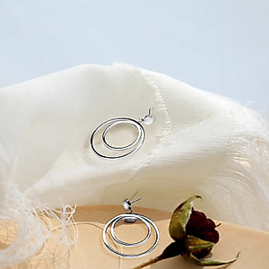 GUMENA Gold/Silver Hoop Earrings for Women 18K Gold Plated Circle Dangle Earrings for Women Trendy Surgical Steel Titanium Hypoallergenic Earrings