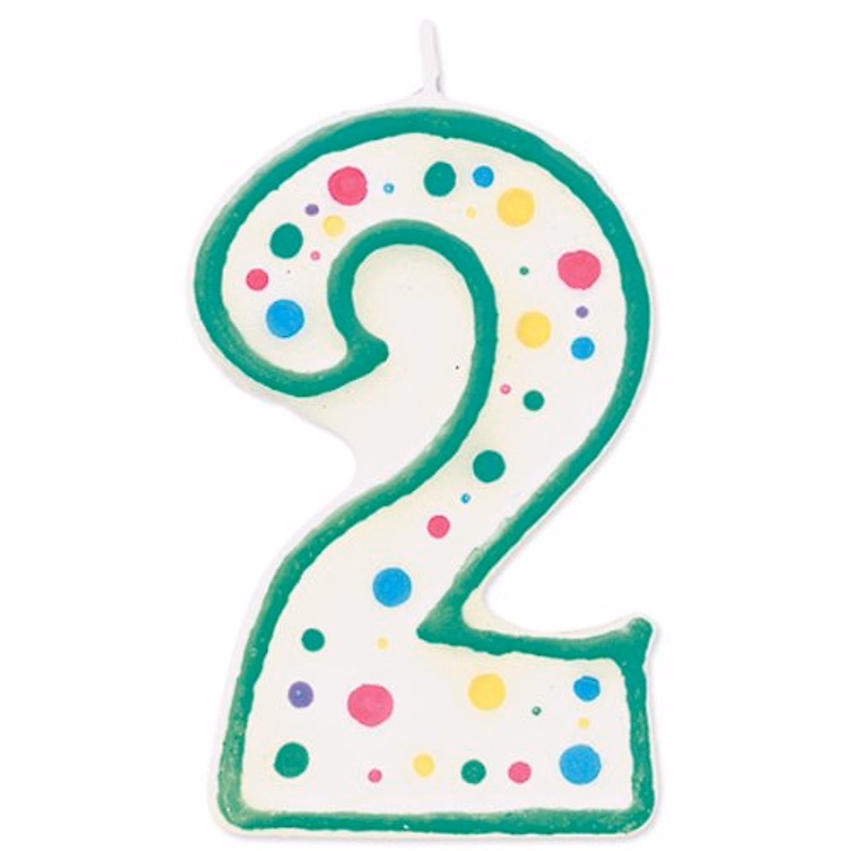 Wilton W91-02 Numeral Candle, 3-Inch by 1.5-Inch, No. 2, Green, 1-Pack