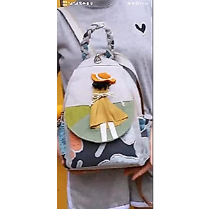 YIMOYICAI Backpack Purse for Women Girl's Convertible Sling Bag Boho Hippie Embroidered Woven Canvas with Woven Cotton Perfect Small Sling Bag Girl in the Wind