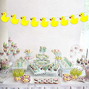 Cute Cartoon Little Yellow Duck Photo Banner Backdrop Flag Background Photo Booth Props Animal Farm Theme Decor for Ducky Duck Bday 1st Birthday Party Favors Supplies Decorations