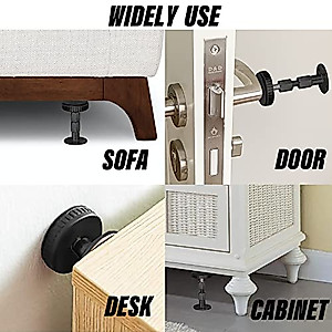 BEDEXUT Adjustable Threaded Headboard Stoppers/Bumper Against Wall, 4 Pack Behind Bed Frame Protector Antishake Tool, Bed Shake Support Stabilizer Device for Anti-Knocking,Banging,Squeaking,Rocking