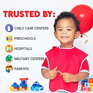 Toppy Toddler Extra Large Waterproof Bibs Premium Baby and Toddler Bib 4-Pack Gift Set, Double Snap Buttons, Cute Designs for Girls