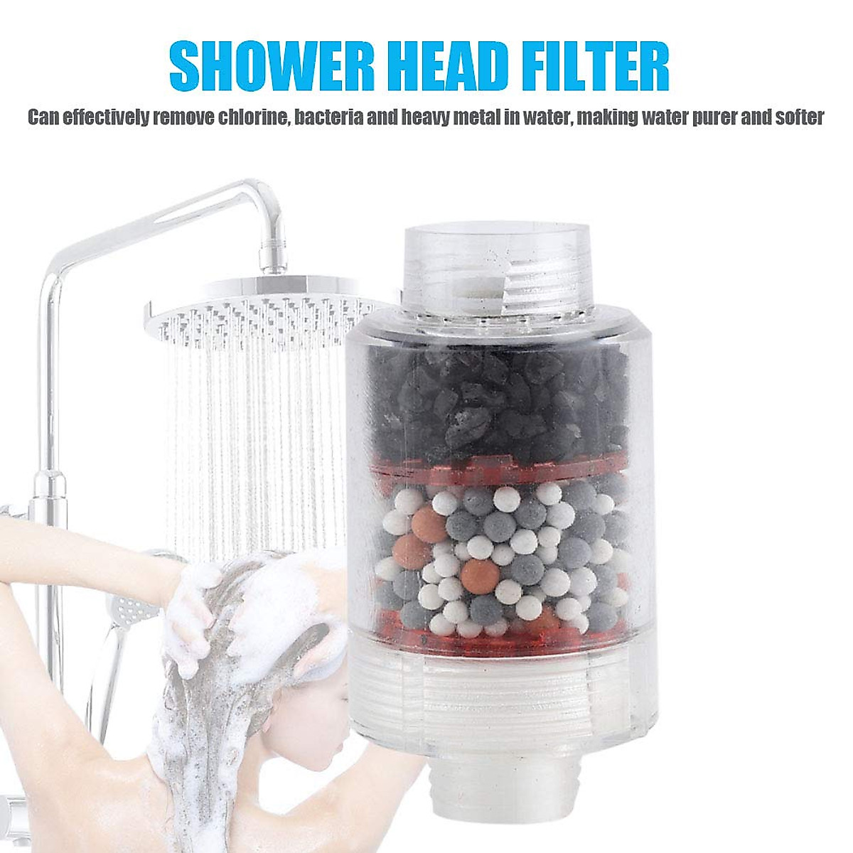 Liineparalle Shower Head Filter Bathroom Fixtures Softener Chlorine Heavy Metal Remover for Bathroom Bath Fixtures