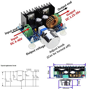 HiLetgo 2pcs XL4016 DC-DC 4-40V to 1.25-36V Step Down Buck Converter Power Supply Module XL4016E1 PWM Adjustable Step Down Board 8A 200W