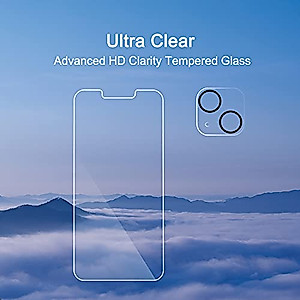 Ailun 2 Pack Screen Protector for iPhone 13 mini [5.4 inch] Display 2021 with 2 Pack Tempered Glass Camera Lens Protector,[9H Hardness]-HD