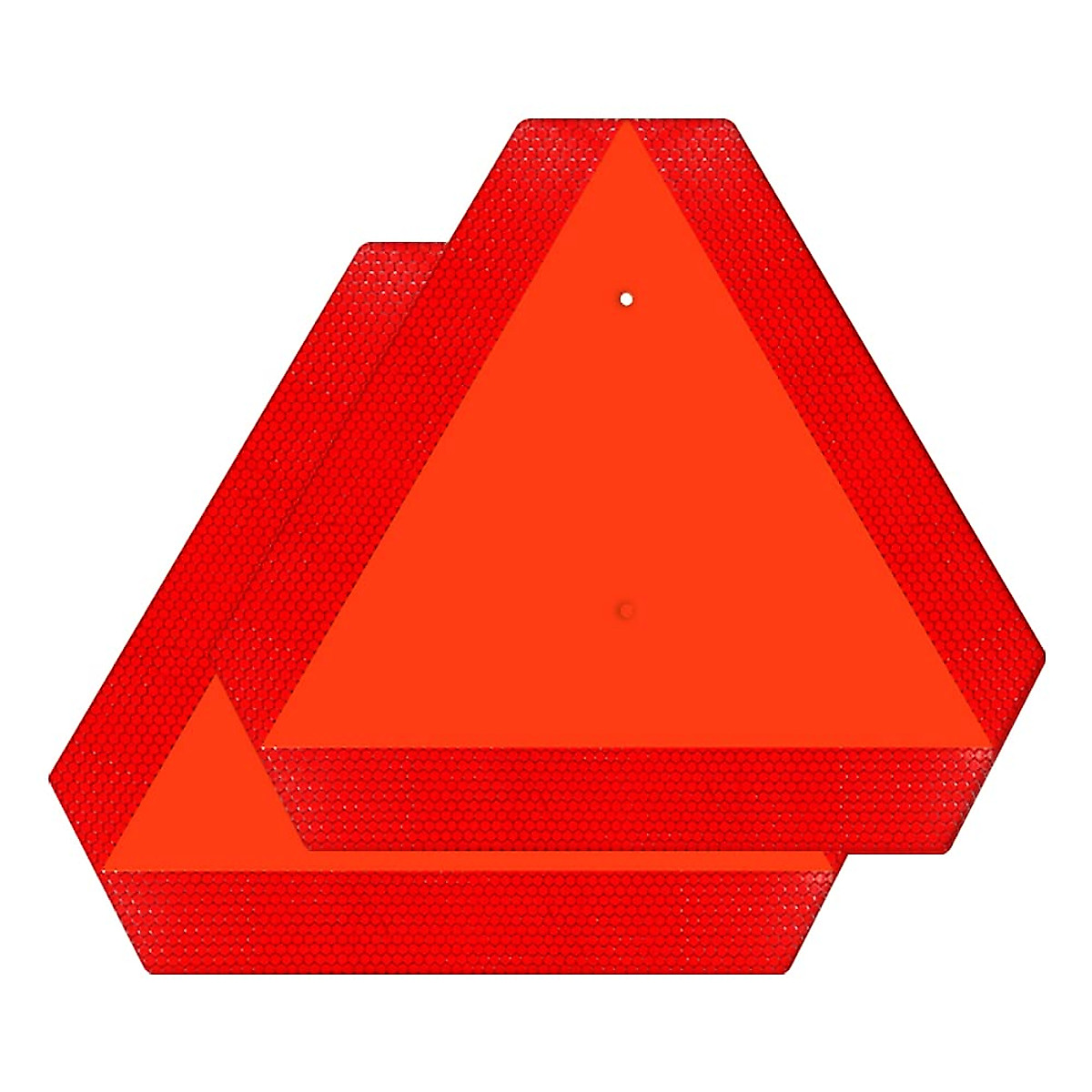 Sicol Plus Slow Moving Vehicle Sign Rust Free Aluminum sheet 0.5 mm (Pack of 02) Golf Cart Accessories, smv signs UTV Tractor Reflective warning signs size 16 X 14 Inches (Aluminum)