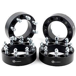 VLAOSCHI Black Forged 8x6.5 to 8x170 Wheel Adapters 2 Inch with 9/16" Studs Compatible with Dodge F-or-d 8 Lug for 1994-2010 RAM-2500 3500 | 1975-1997 F250 F350 (Must be with 9/16" Lugs) - Pack of 4