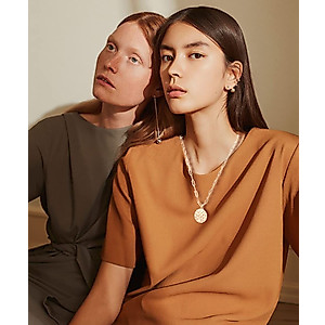 XOCARTIGE Clay Bead Necklace, Colorful Surfer Heishi Beaded Choker Necklace for Women, Stackable Ball Necklace Layered Paperclip Link Chain Necklaces Summer Beach Jewelry Set (Multicolor)