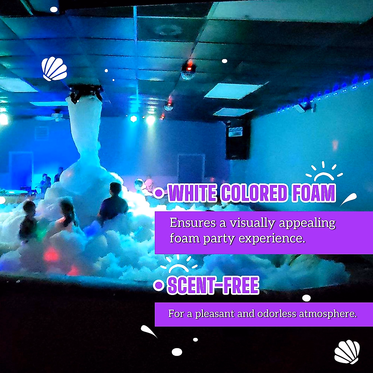 Foam Powder for Foam Machine with 120 Gallons Capacity - Pet & Human Safe, Ultra Concentrated - Eco-Friendly, Non-Staining for Parties, Weddings, Events - Compatible with FOAMO Machines