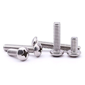 #10-24 x 3/4" Pan Head Machine Screw, Phillips Drive, 304 Stainless Steel 18-8, Bright Finish, Fully Machine Thread, 100 Pcs