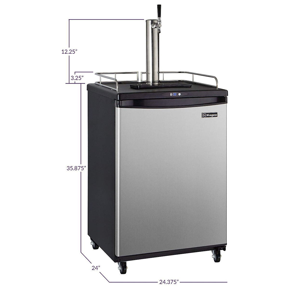 Kegco Kegerator, Single Tap, Stainless Steel