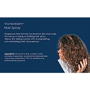 Vanicream Firm Hold Hairspray, Fragrance and Gluten Free, For Sensitive Skin, 8 Ounce, Packaging May Vary