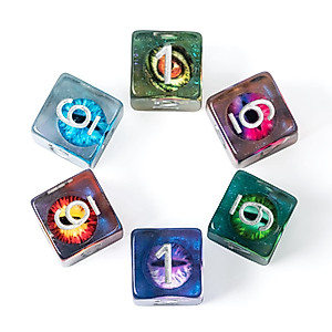 Cusdie 7Pcs/Set Polyhedral Dice Set Translucent Clouds DND Dice Set D&D Dice for Dungeons and Dragons RPG Game (Blue)