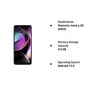 Moto G 5G | 2022 | 2-Day Battery | GSM Unlocked | Made for US by Motorola | 4/64GB | 50 MP Camera | Moonlight Gray (Renewed)