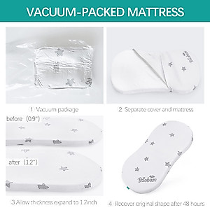 Bassinet Mattress Topper with Removable Zippered Cover, Waterproof Breathable Soft Bassinet Mattress Topper, 29" x 16"