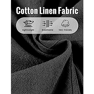 Fiona Jolin Women's Summer Cotton Linen Short Overalls Casual Bib Overall Shorts Rompers with Pockets (Black-Large)