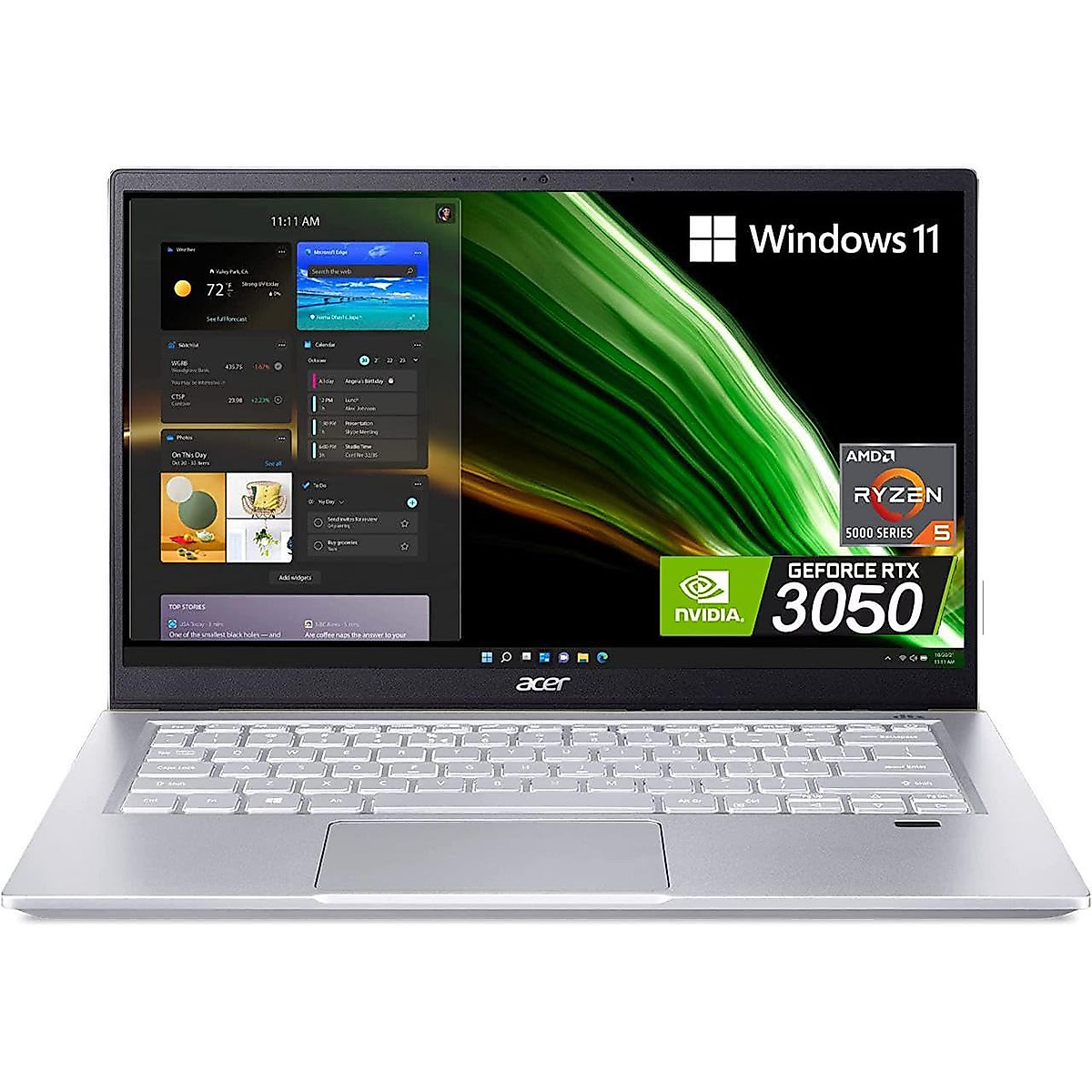 ACER 2023 Newest Swift X Laptop, 14" FHD Display, AMD Ryzen 5 5600U Processor (6 core), NVIDIA GeForce RTX 3050 Graphics, 8GB RAM, 512GB SSD, Backlit Keyboard, WiFi 6, Bluetooth, Windows 11 Home