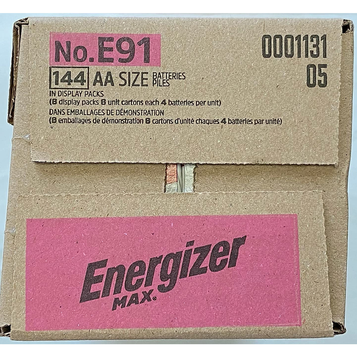 Energizer Max E91 AA Batteries - a case of 144 Counts AA Batteries - Made in The USA