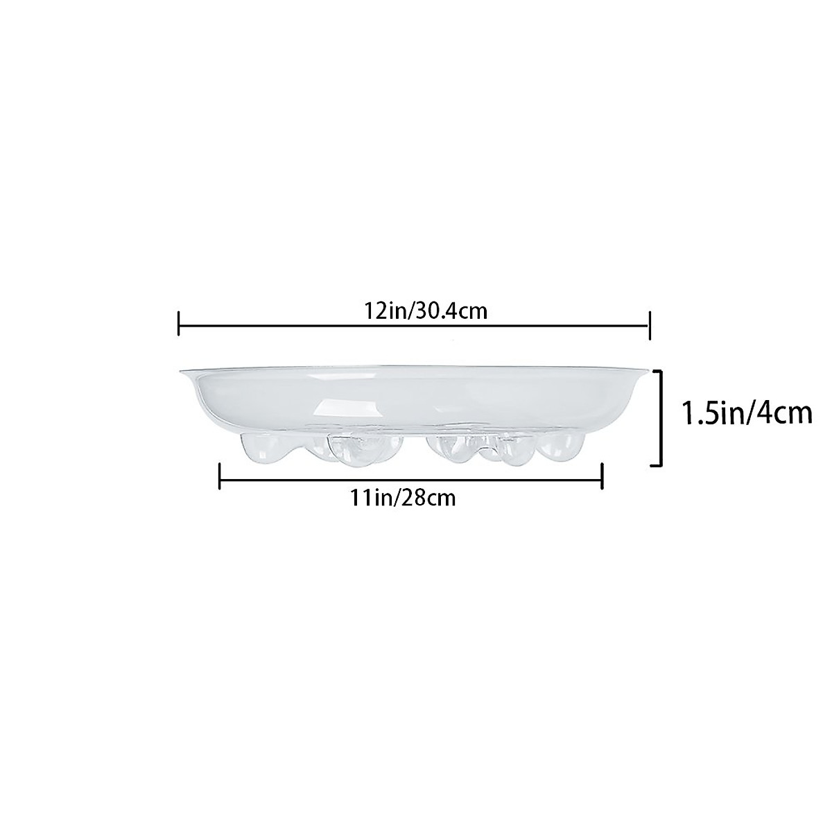 Idyllize 5 Pieces of 12 inch, Clear Thick Plastic Heavy Duty Sturdy Plant Saucer Drip Trays for pots (12")