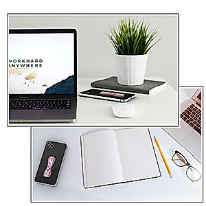 Universal Phone Grip for Most Smartphones, Mini Tablets and Cases, Marble Rose Design Colored Elastic Strap with Mauve Rose Base, LH-01-MarbleRose