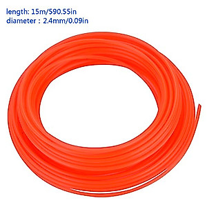 YWBL-WH 49-Foot Round Nylon Trimmer Cord Line for Lawn Mower Brush Cutter Grass Trimmer Strimmer(red(2.4mm*15m)), Cutting Tool