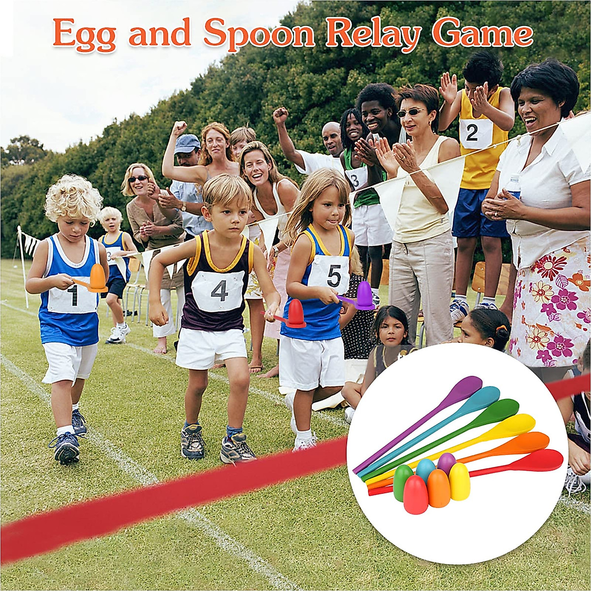 Dreampark Outdoor Games Potato Sack Race Bags for Kids Adults 4-10 Players, Carnival Birthday Party Easter Field Day Games Outside Lawn Yards Family Reunion Games 3 Legged Race and Egg Spoon Race