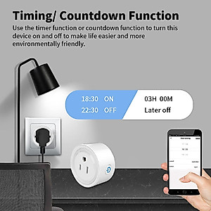 Smart Plug ,WiFi Smart Socket Works with Alexa and Google Home for Voice Control, VAIYI Mini WiFi Outlet Socket Remote Control with Timer Function, No Hub Required, RoHS FCC Listed (2 Pack)