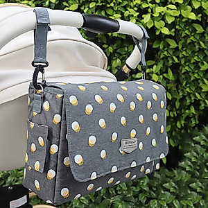 MOMIGO Baby Diaper Caddy Bag - Large Capacity Diaper Caddy Tote Bag Baby Stroller Bag Nursery Storage Bin for Diapers, Wipes & Toys Diaper Bag for Outdoor (Dots)