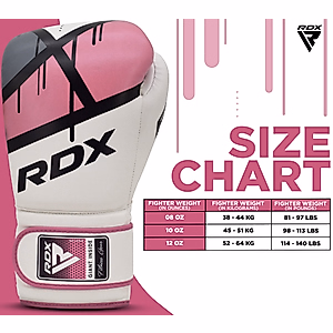 RDX Women Boxing Gloves for Training Muay Thai Maya Hide Leather Ladies Mitts for Fighting, Kickboxing, Sparring EGO Glove for Punch Bag, Focus Pads and Double End Ball Punching