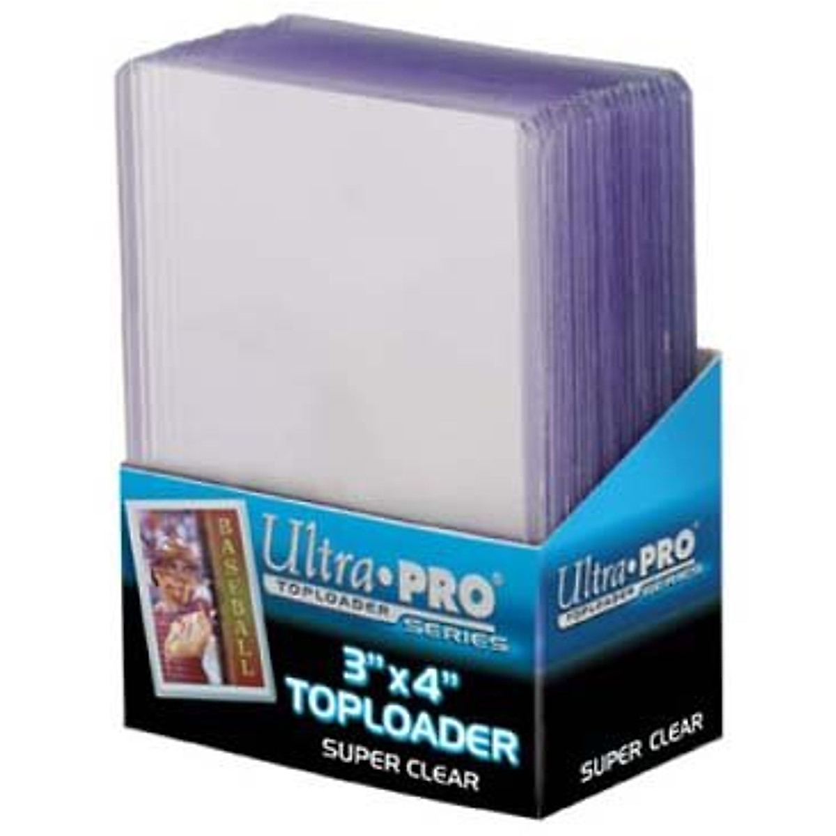 4 Ultra Pro Premium Top Loaders - 25 Toploaders Per Pack (100 Total) - Standard Size Baseball, Football, Basketball, Hockey, Gaming