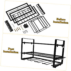 Outanaya Drill Holder Storage Shelves Screwdriver Power Tool Organizer Garage Tool Organizer Tool Rack Organizer Power Tool Storage Rack Tools Shelves Tool Organizer Wall Mount Carbon Steel