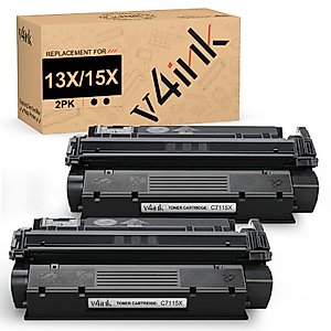 v4ink Compatible Toner Cartridge Replacement for HP 15X C7115X 13X Q2613X High-Yield Work with Laserjet 1000 1005 1200 1220 3300 3310 3320 3330 3380 1300 1150 Series, 2-Pack